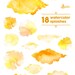 Watercolor Splashes Clipart. Yellow, Orange. 18 Digital Files. Hand ...