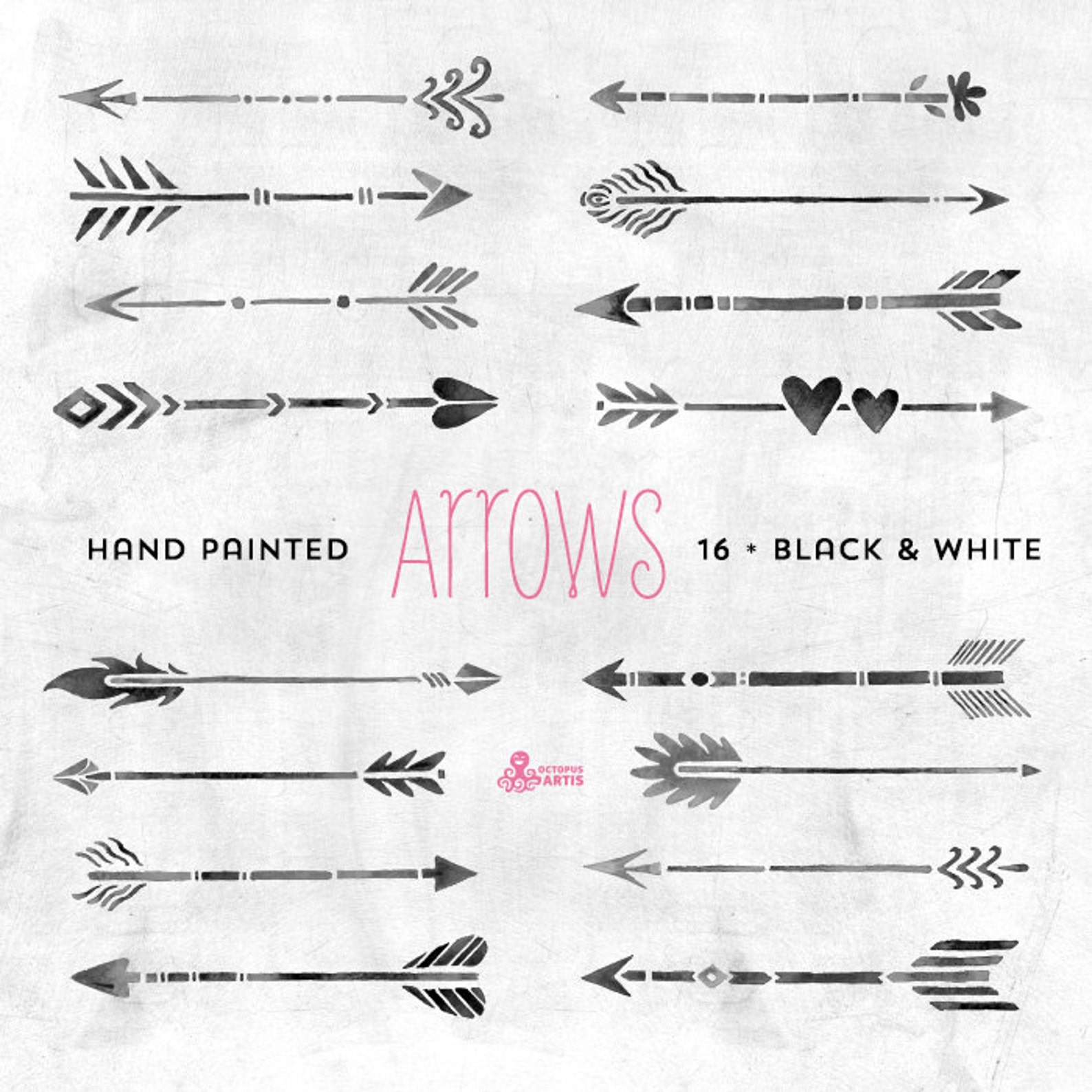 White & Black Arrows Clipart. Tribal Native Diy Elements - Etsy