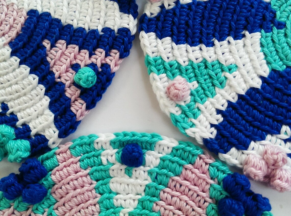 Tapestry Crochet Pattern Coaster Snowdrops by Atelier Sopra - Etsy