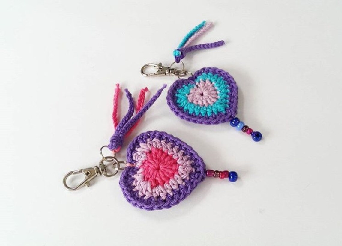 Crochet Heart Pattern for Keyring, Brooche or Hairclip - Etsy