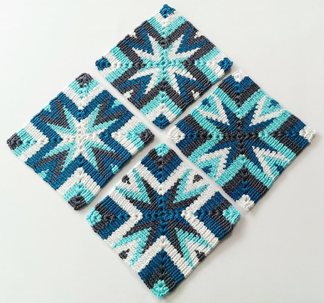 Tapestry Crochet Pattern Coaster Star by Atelier Sopra - Etsy