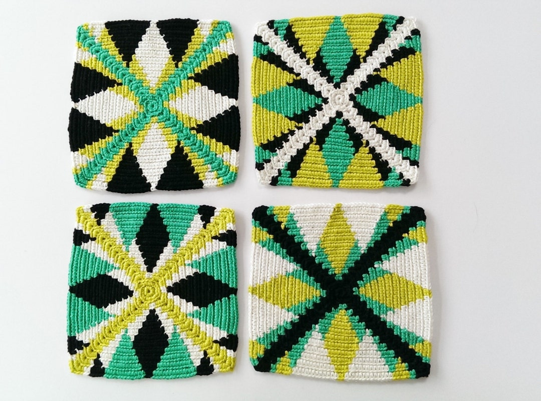 Tapestry Crochet Pattern Coaster the Kaleidoscope by Atelier Sopra - Etsy