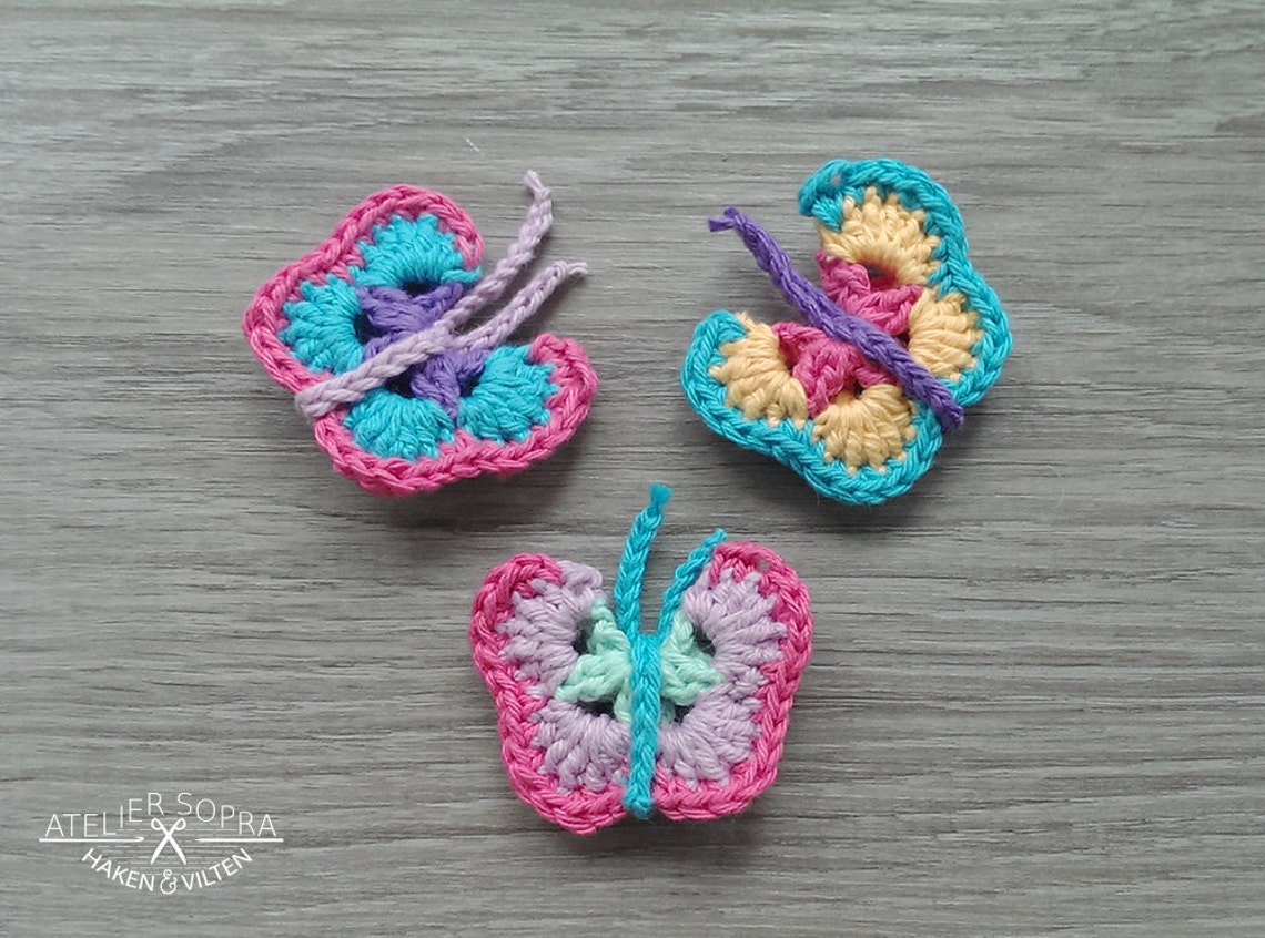 Crochet Butterfly Pattern for Keyring Hairclip or Brooche - Etsy