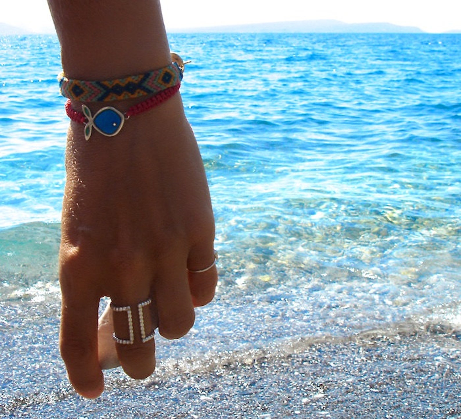 Multicolour Sterling Silver Fish Bracelet - Etsy