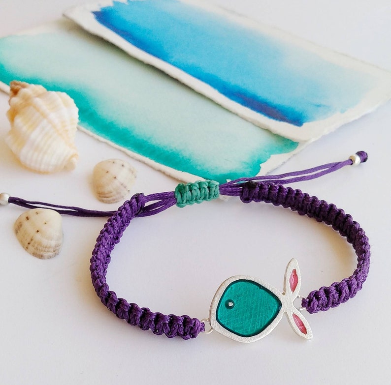 Multicolour Sterling Silver Fish Bracelet - Etsy