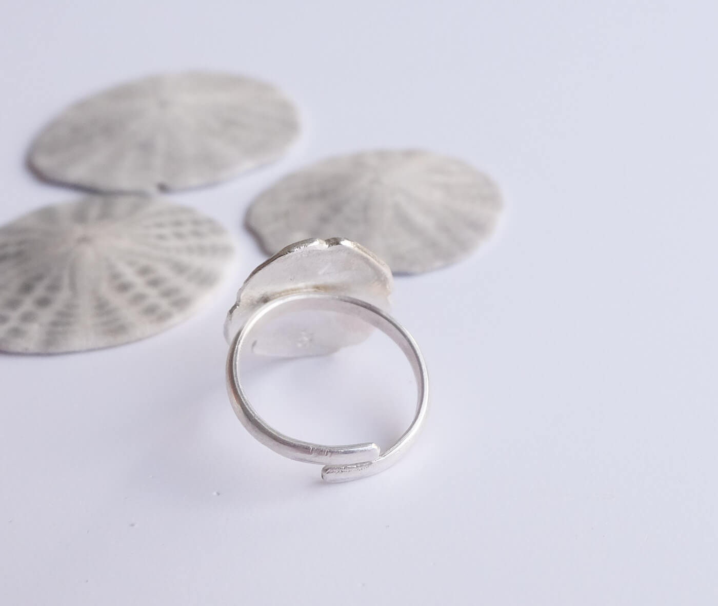Sterling Silver Sand Dollar Ring - Adjustable Ocean Inspired Ring - Etsy
