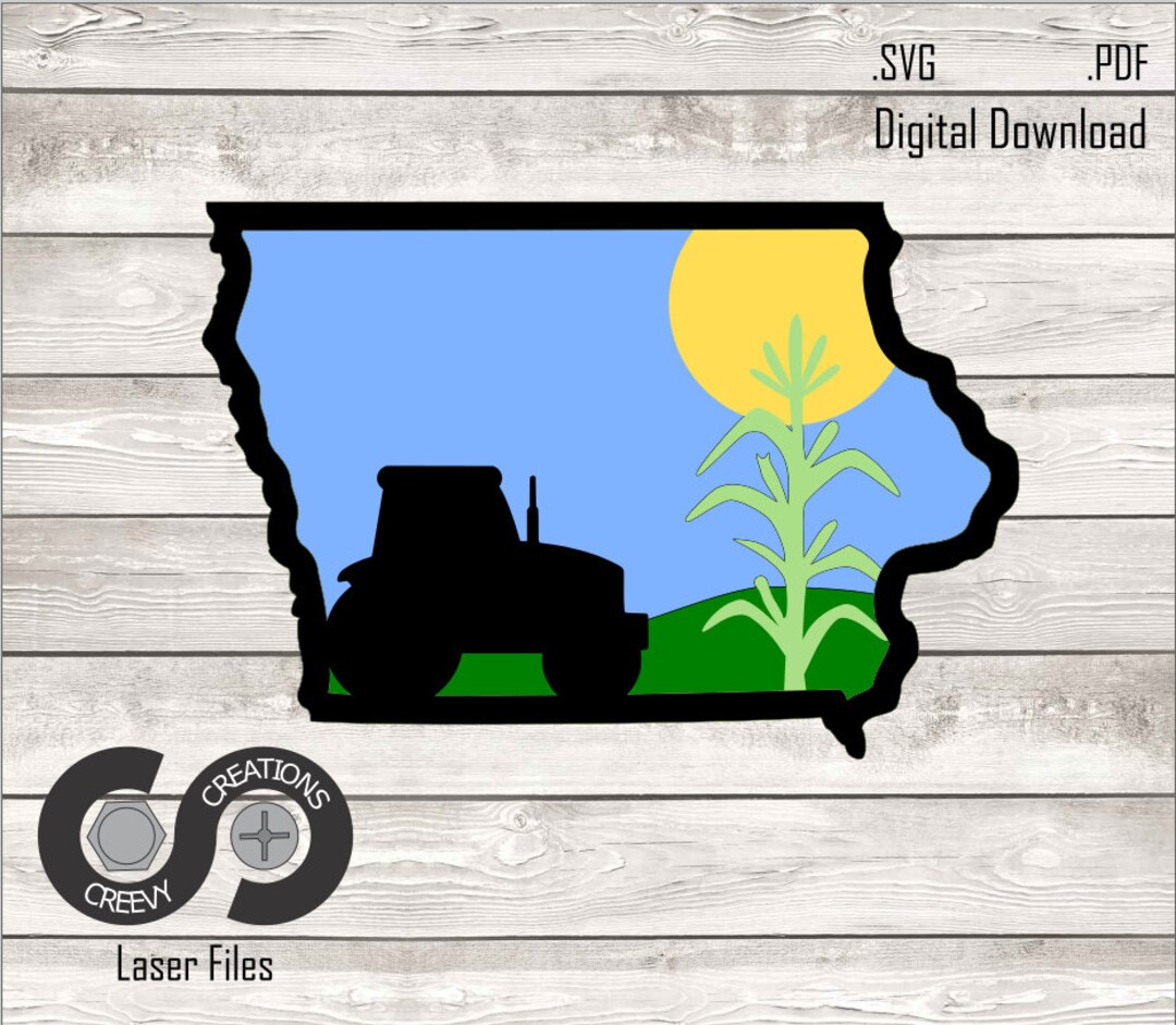 Iowa - Layered Sign - Digital Download, Laser Cut File, Home Decor ...