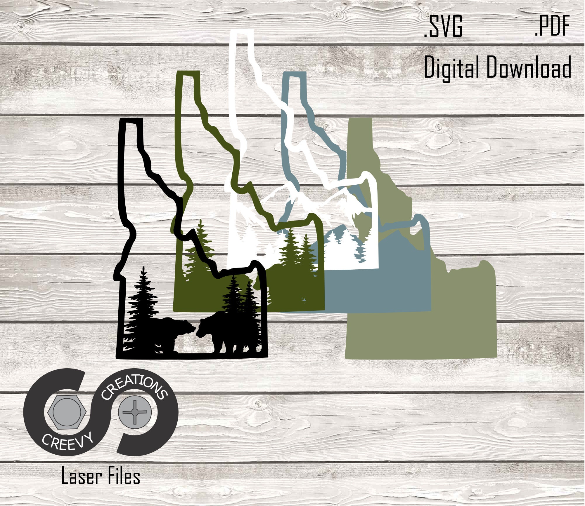 Idaho - Layered Sign - Digital Download, Laser Cut File, Home Decor ...
