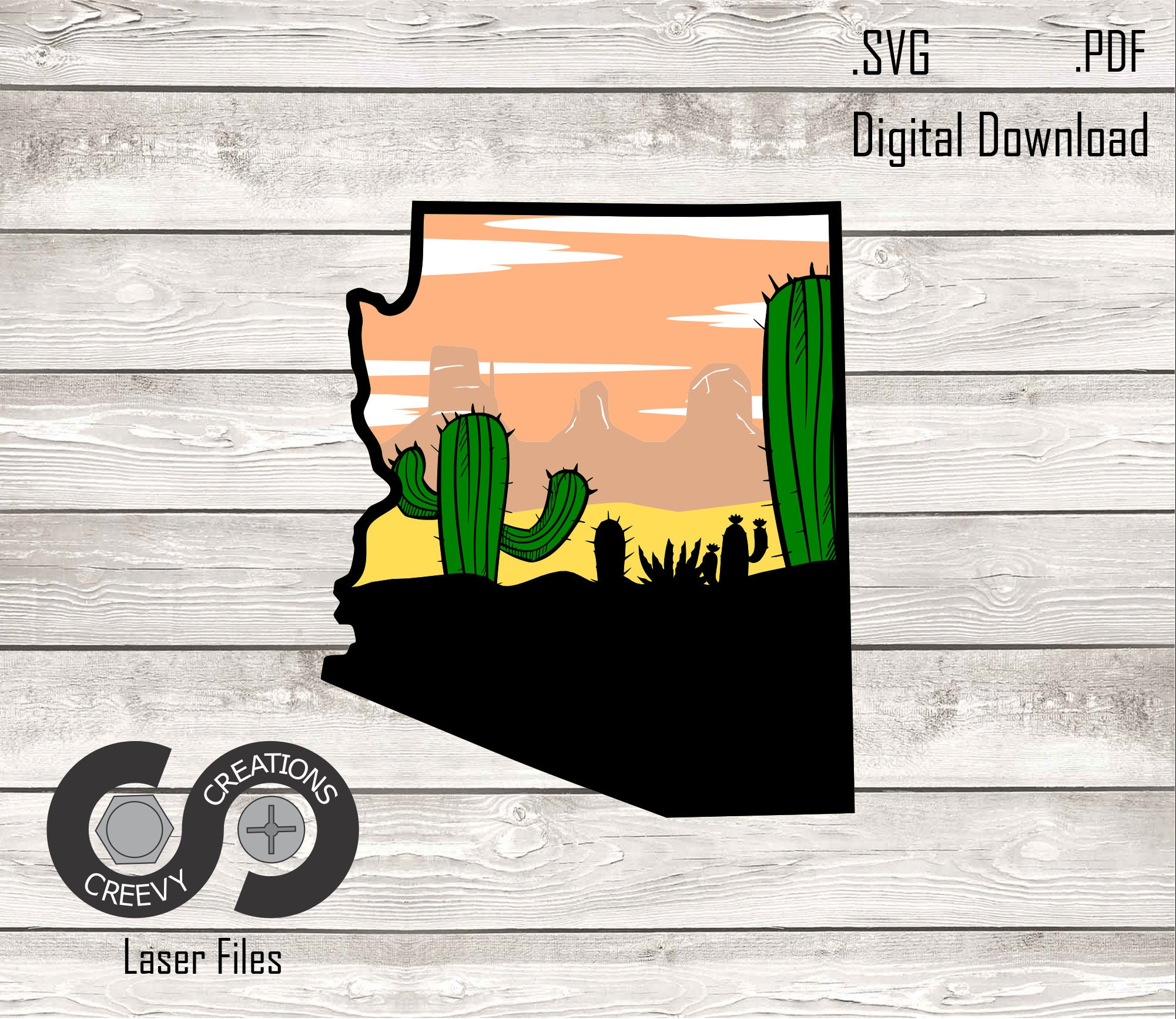 Arizona - Layered Sign - Digital Download, Laser Cut File, Home Decor ...