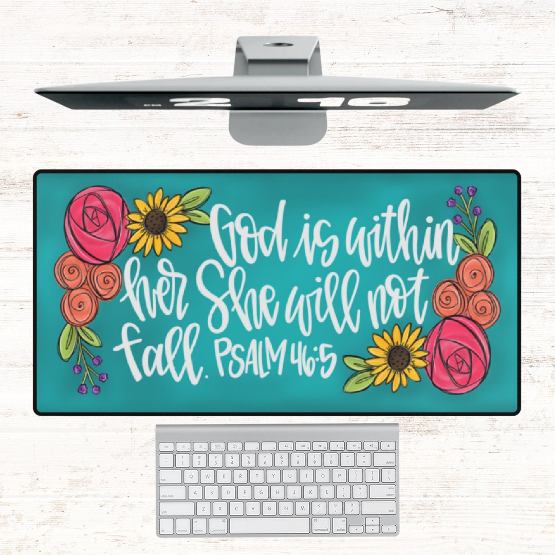 Christian Floral Desk Mat | Desk Accessory | Pretty Desk Pad | Mat for ...