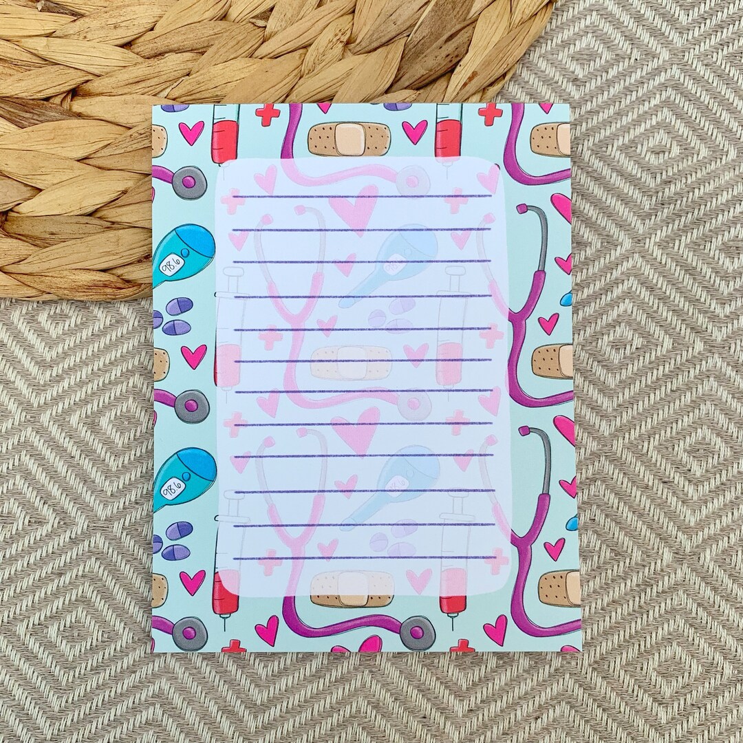 Healthcare Illustrated Notepad | Lined Notepad | to Do List | Desk Pad ...