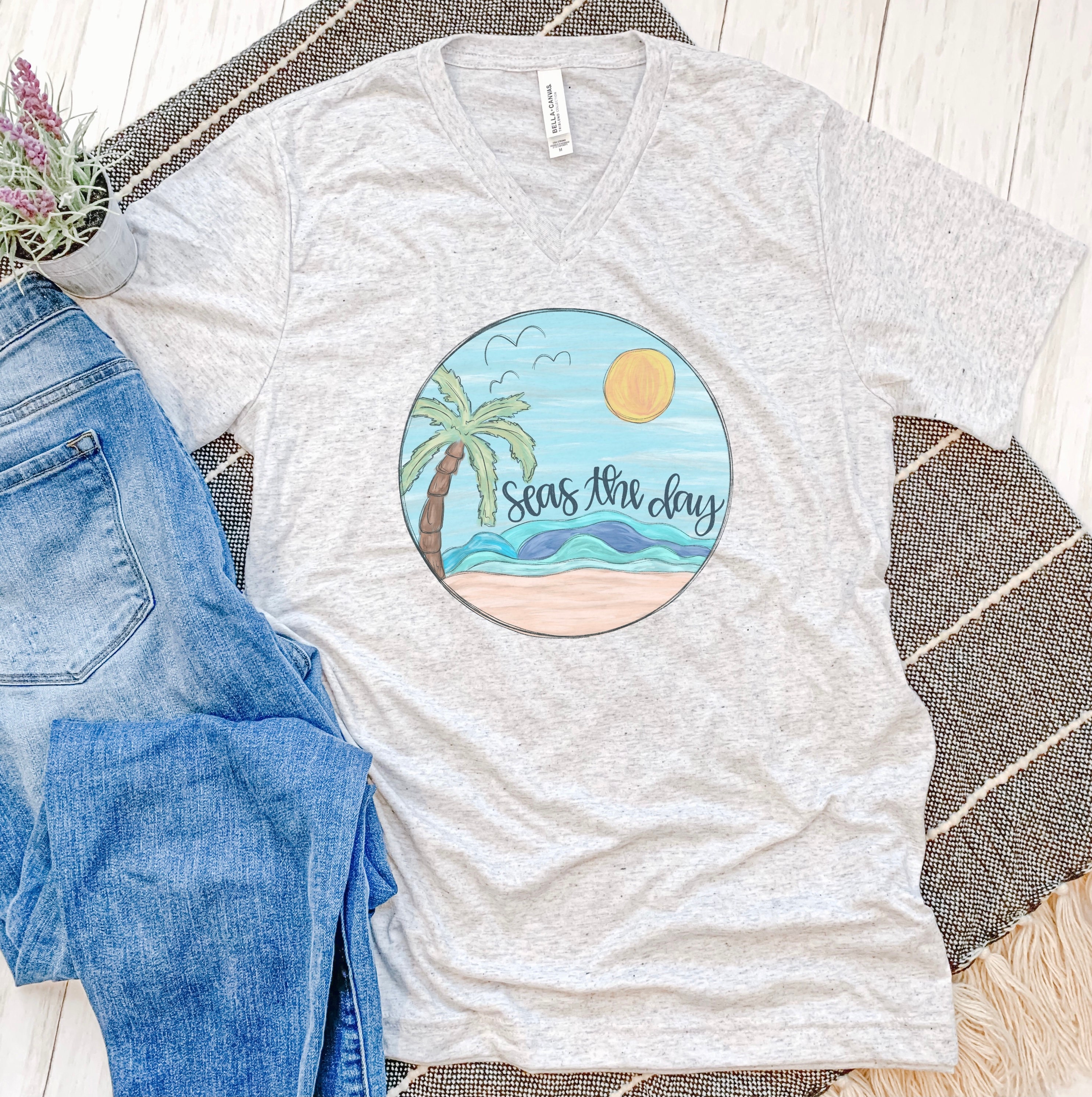 Beach t-shirt cute beach tee summer time apparel graphic | Etsy