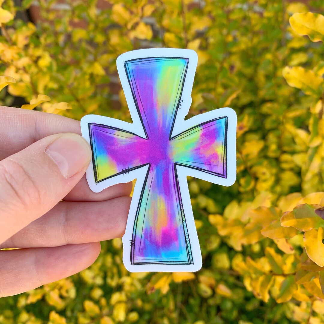 Tie Dye Cross Sticker | Laptop Sticker | Sticker Collector | Vinyl ...