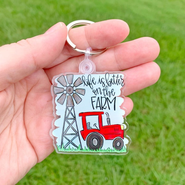 Tractor Key Chain - Etsy