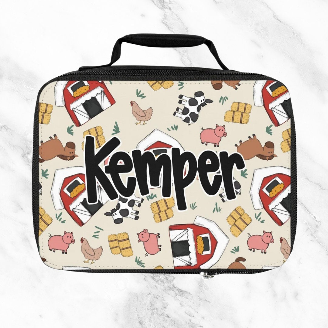 Personalized Lunch Box | Custom Lunch Bag | Farm Animals | Back to ...