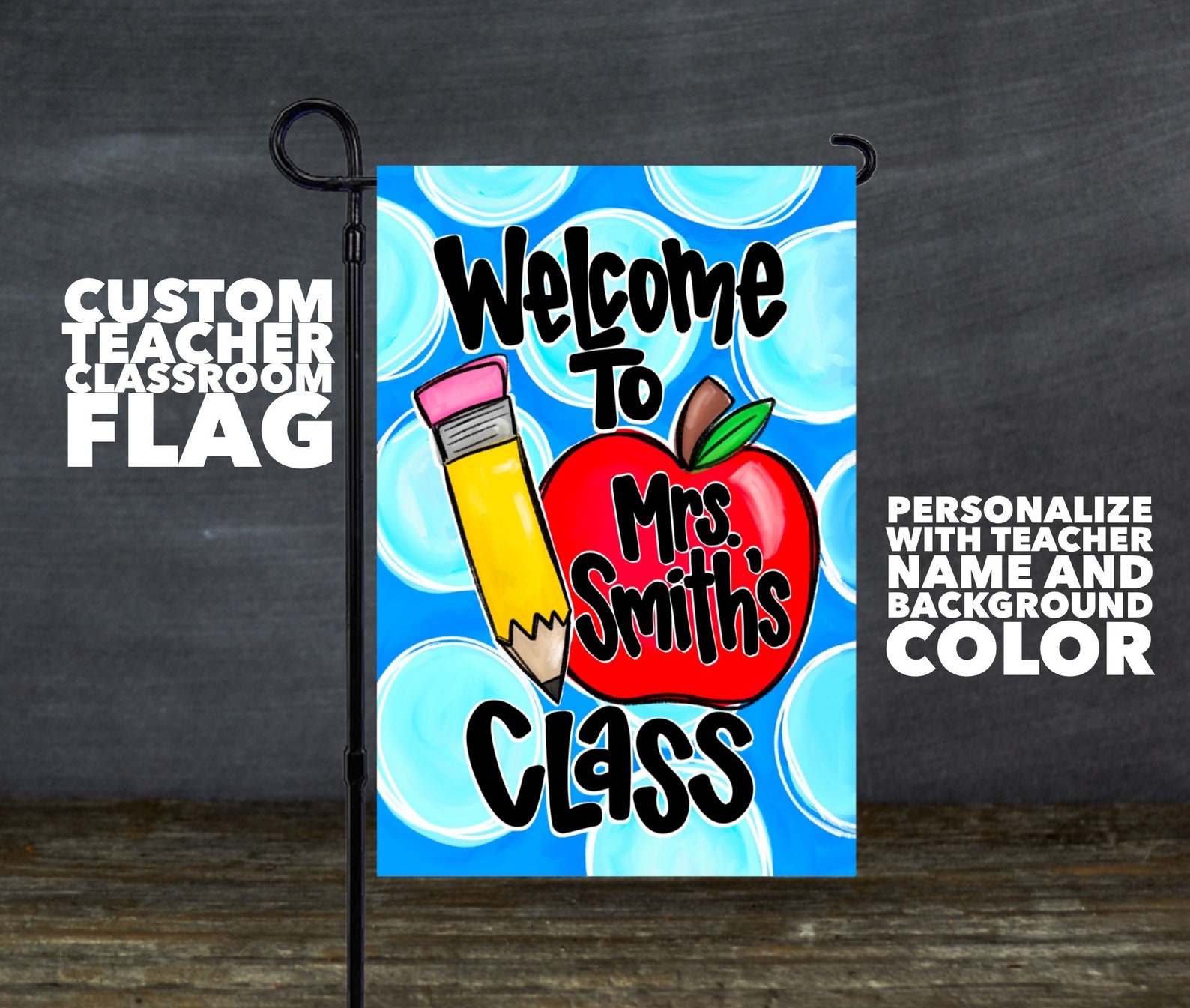 Custom Teacher Flag | Classroom Decor | Personalized Teacher Gift ...