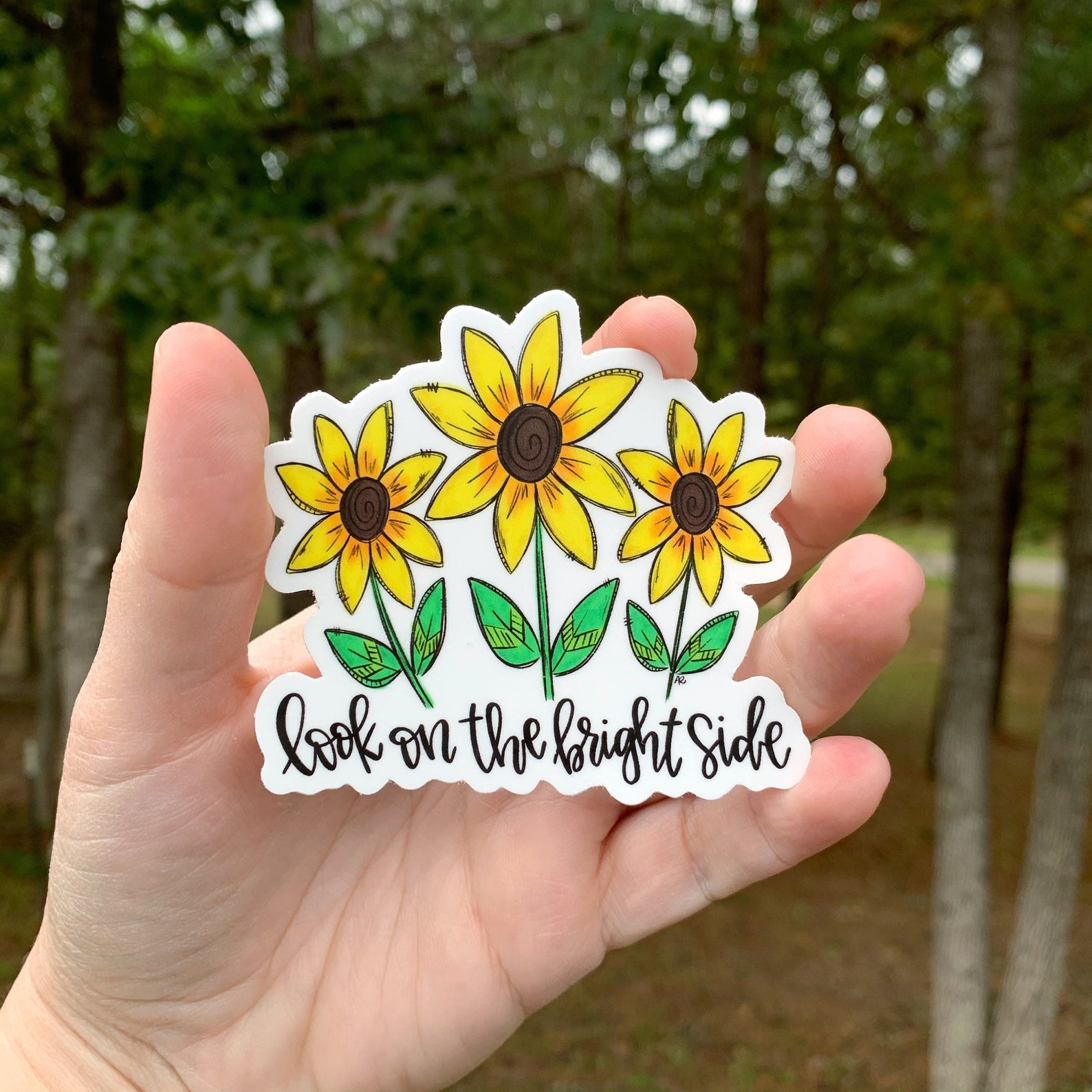 Sunflower Look on the Bright Side Sticker | Laptop Sticker | Sticker ...