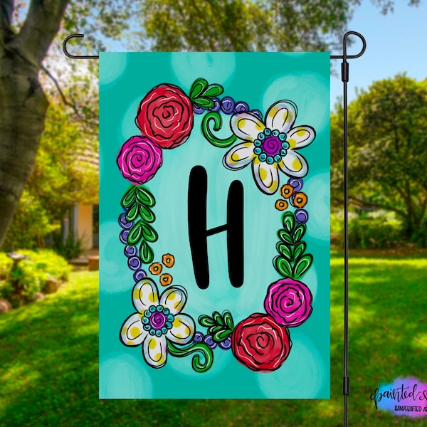 Easter Initial Garden Flag - Etsy