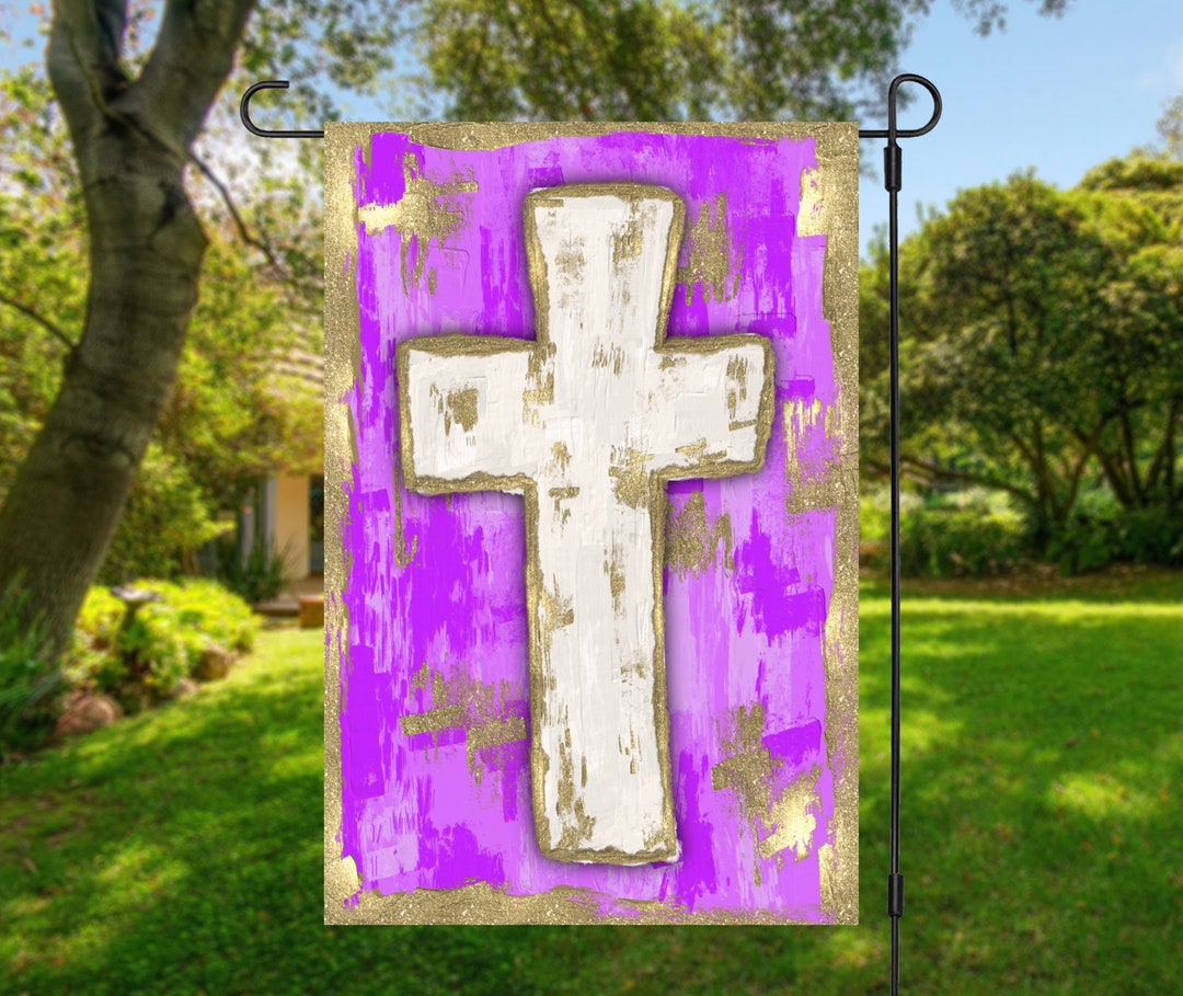 Cross Garden Flag | Easter Decor | Spring Yard Decor | RV Campsite Gift ...