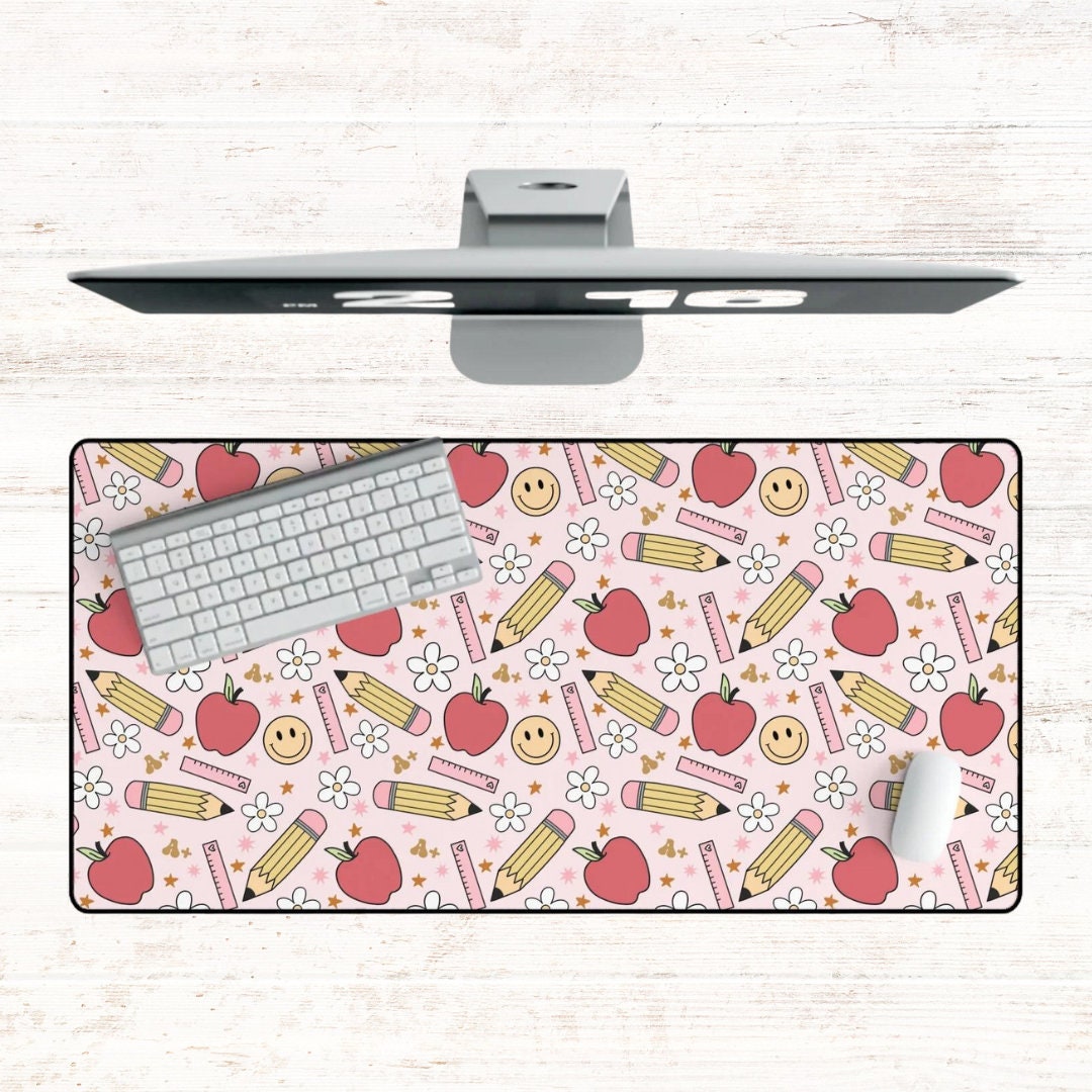 Large Retro Teacher School Desk Mat | Desk Accessory | Pretty Desk Pad ...