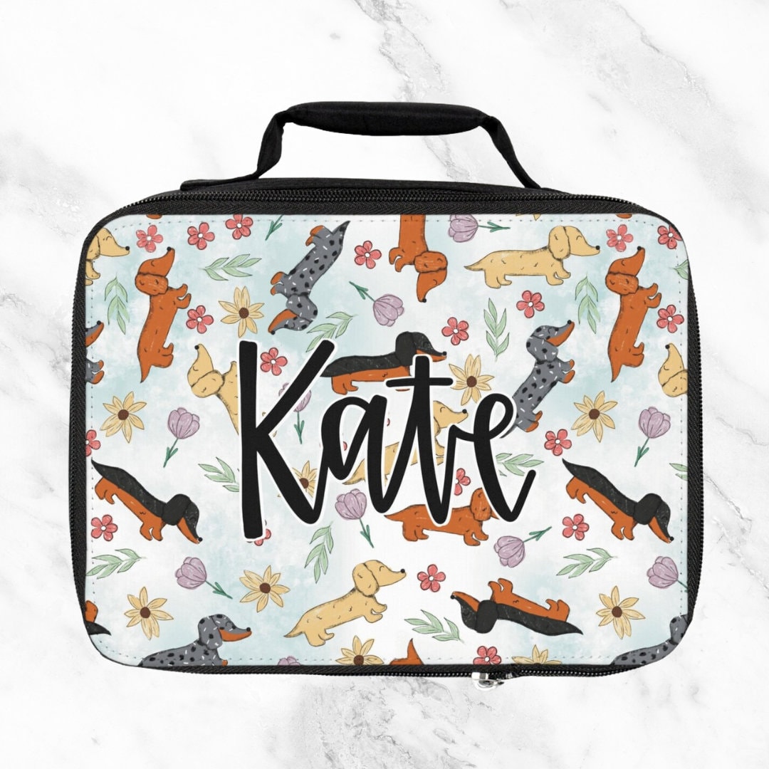 Personalized Lunch Box | Custom Insulated Lunch Bag | Dachshund | Boho ...