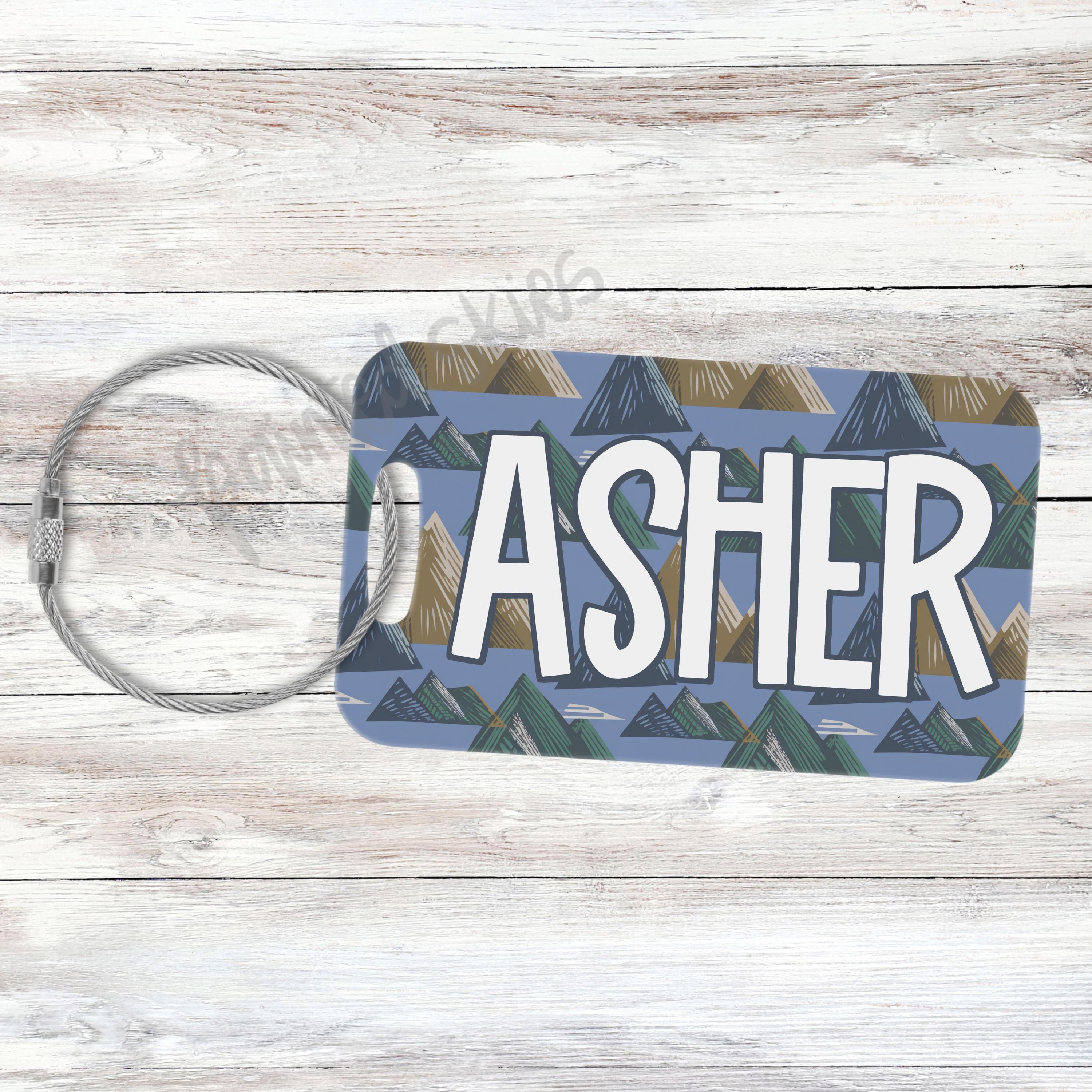 Mountain Hiking Name Luggage Name Tag | Double Sided Bag Tag | Backpack ...