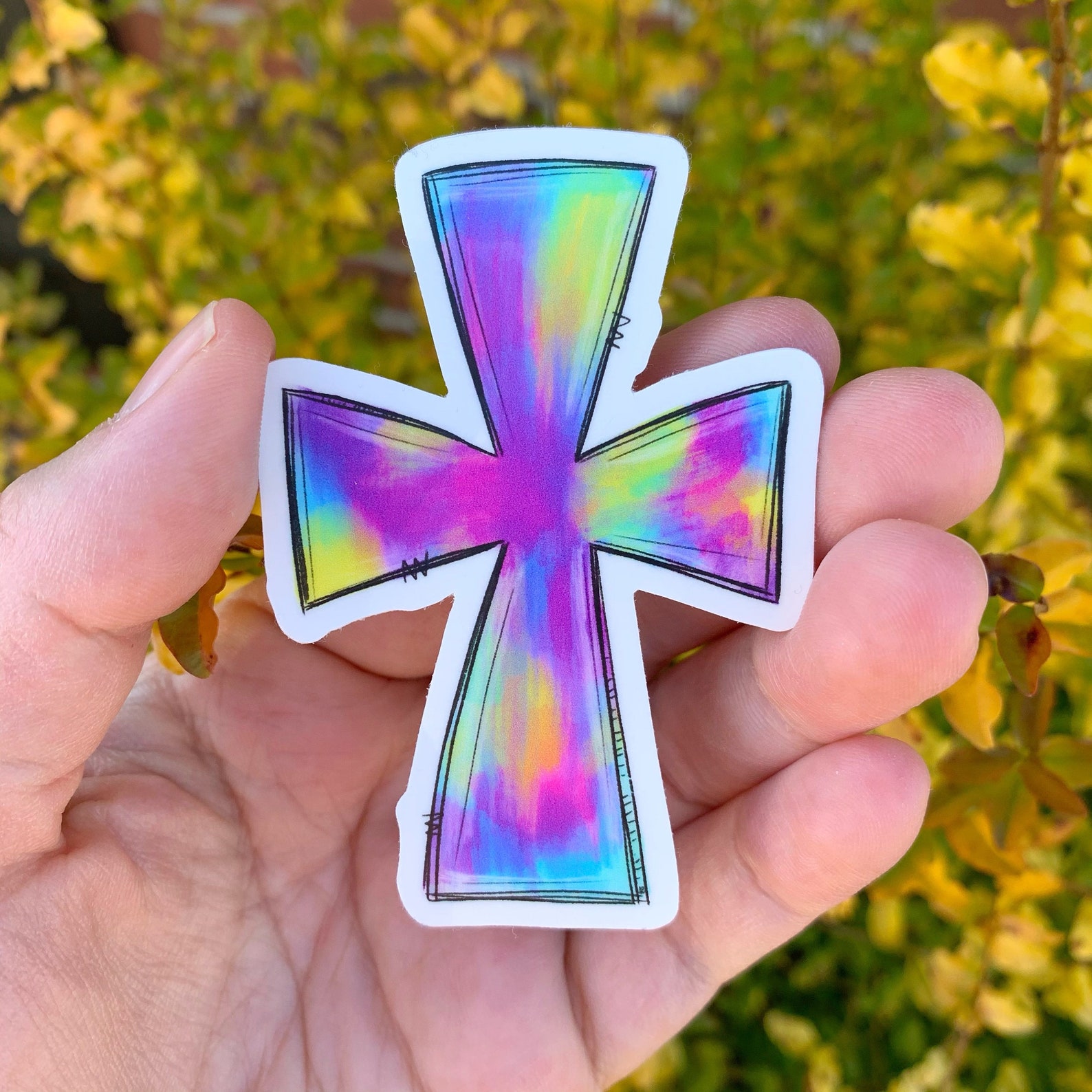 Tie Dye Cross Sticker | Laptop Sticker | Sticker Collector | Vinyl ...