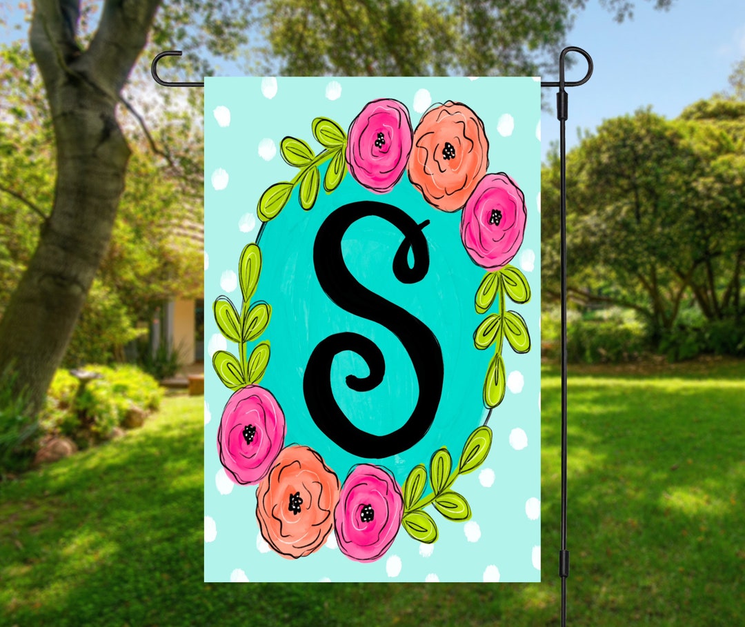 Personalized Initial Garden Flag | Yard Decor | Garden Sign | Spring ...