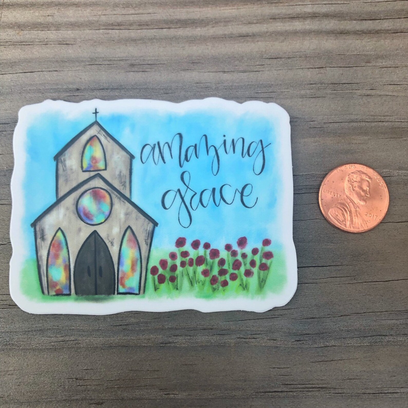 Amazing Grace Watercolor Sticker Laptop Stickers Christian | Etsy