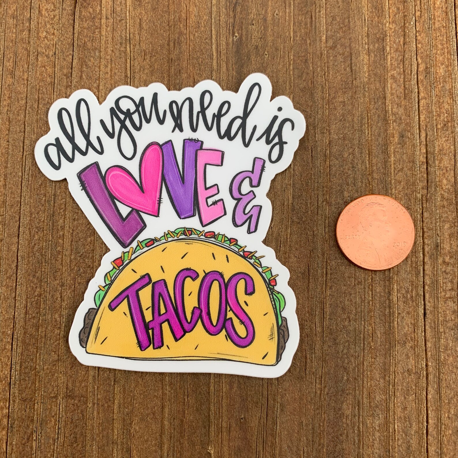 Love and Tacos Sticker Laptop Sticker Taco Sticker Vinyl | Etsy