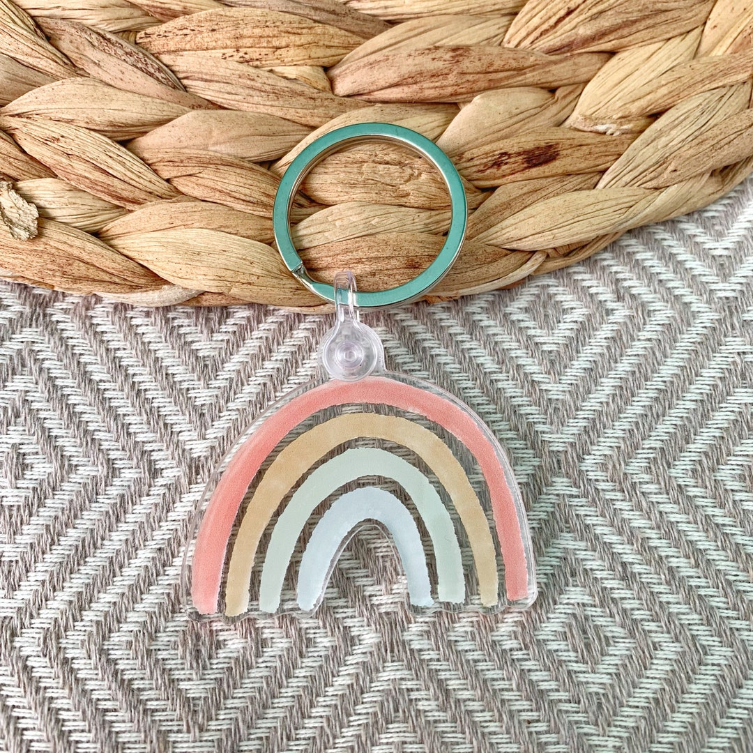 Rainbow Key Chain | Keychain | Gift Idea | Boho Rainbow | Muted Rainbow ...