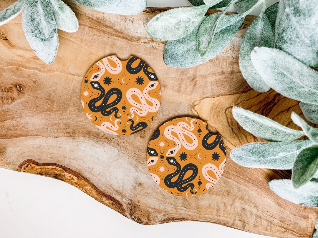Celestial Snake Set of 2 Car Coasters | New Car Gift | Coworker Gift ...