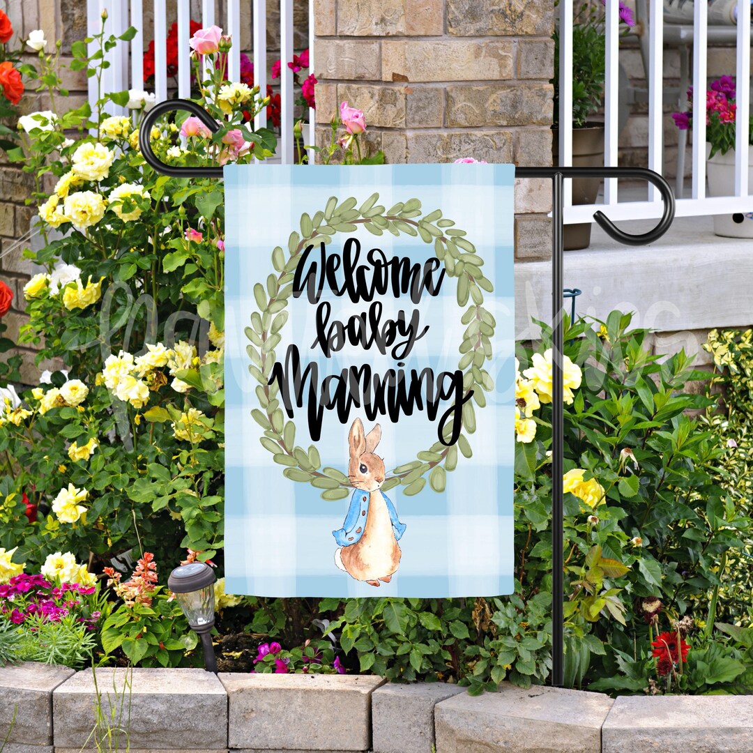 Custom Baby Shower Garden Flag | Baby Announcement | Baby Boy ...