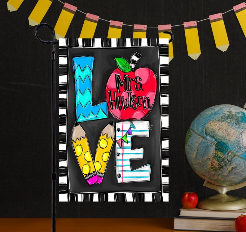 Custom Teacher Flag | Classroom Decor | Personalized Teacher Gift ...