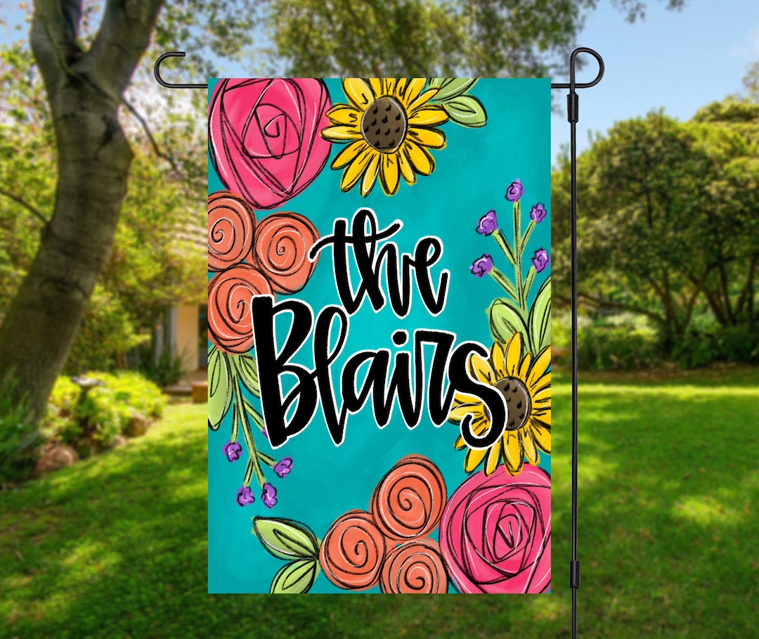Personalized Floral Garden Flag | Yard Decor | Garden Sign | Spring ...