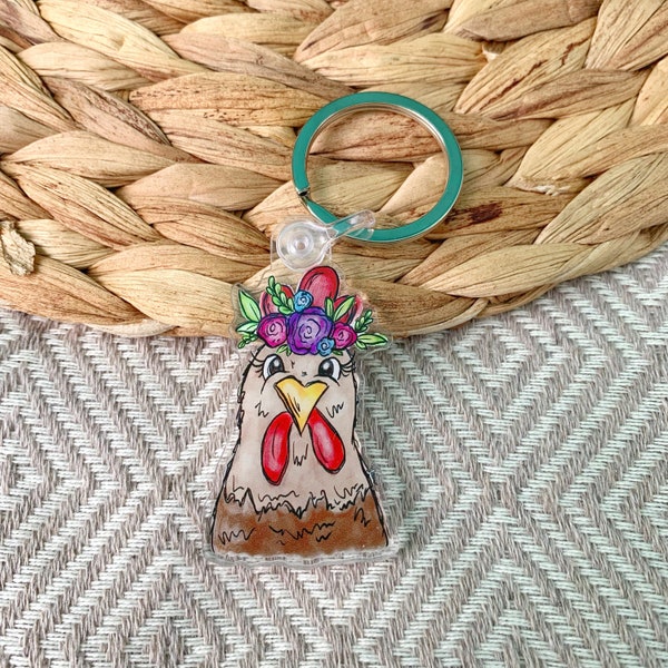 Chicken Key Chain - Etsy