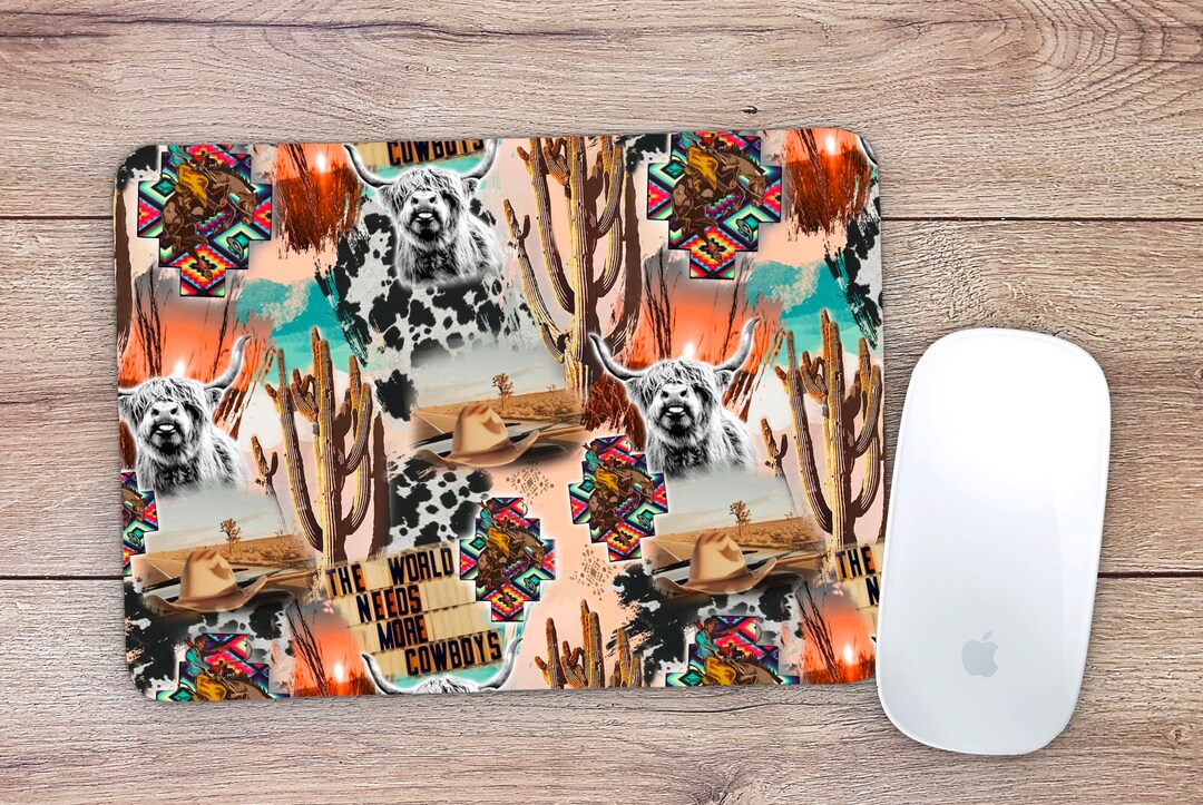 Cowboy Vibes Mouse Pad | Home Office Decor | Desk Accessories ...