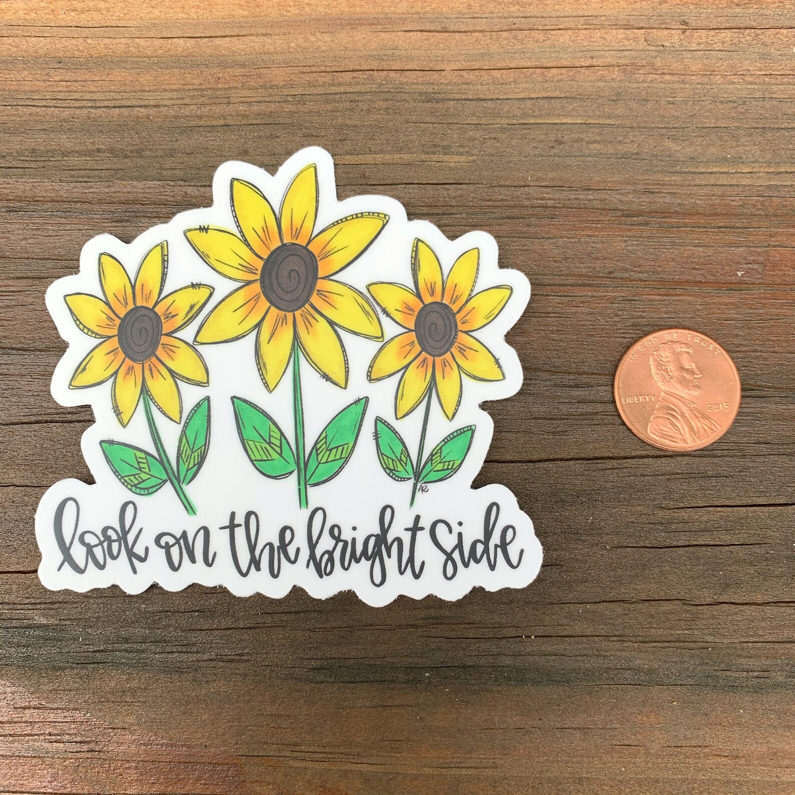Sunflower Look on the Bright Side Sticker | Laptop Sticker | Sticker ...