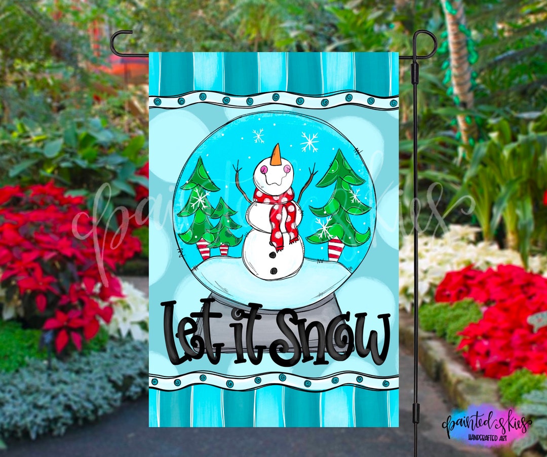Snowman Garden Flag | Yard Decor | Christmas Gift | Let It Snow ...