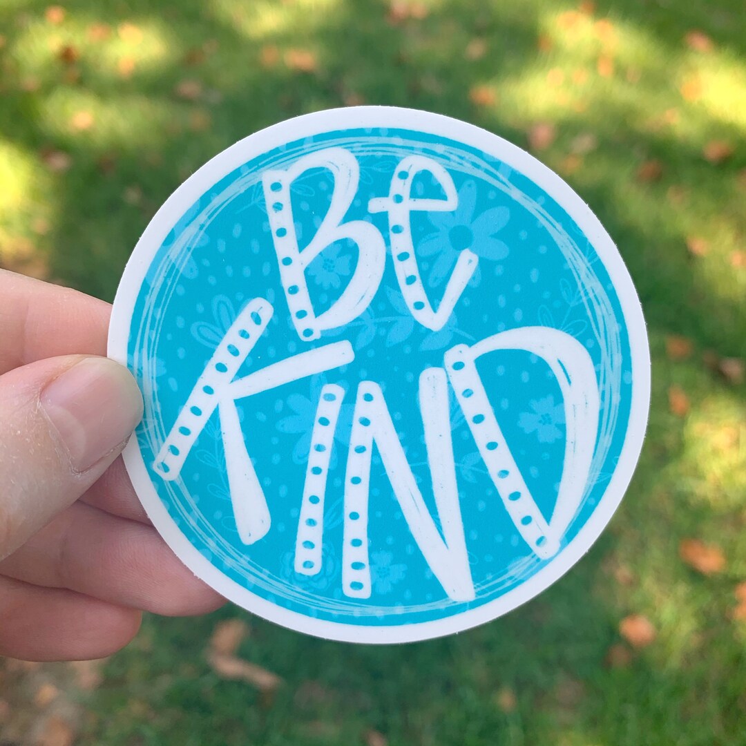 Be Kind Aqua Circle Sticker | Laptop Sticker | Vinyl Sticker | Decal ...