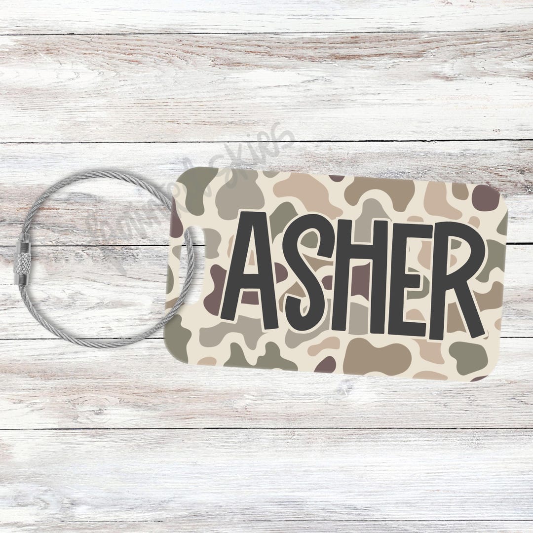 Hunting Duck Camo Name Luggage Name Tag | Double Sided Bag Tag ...
