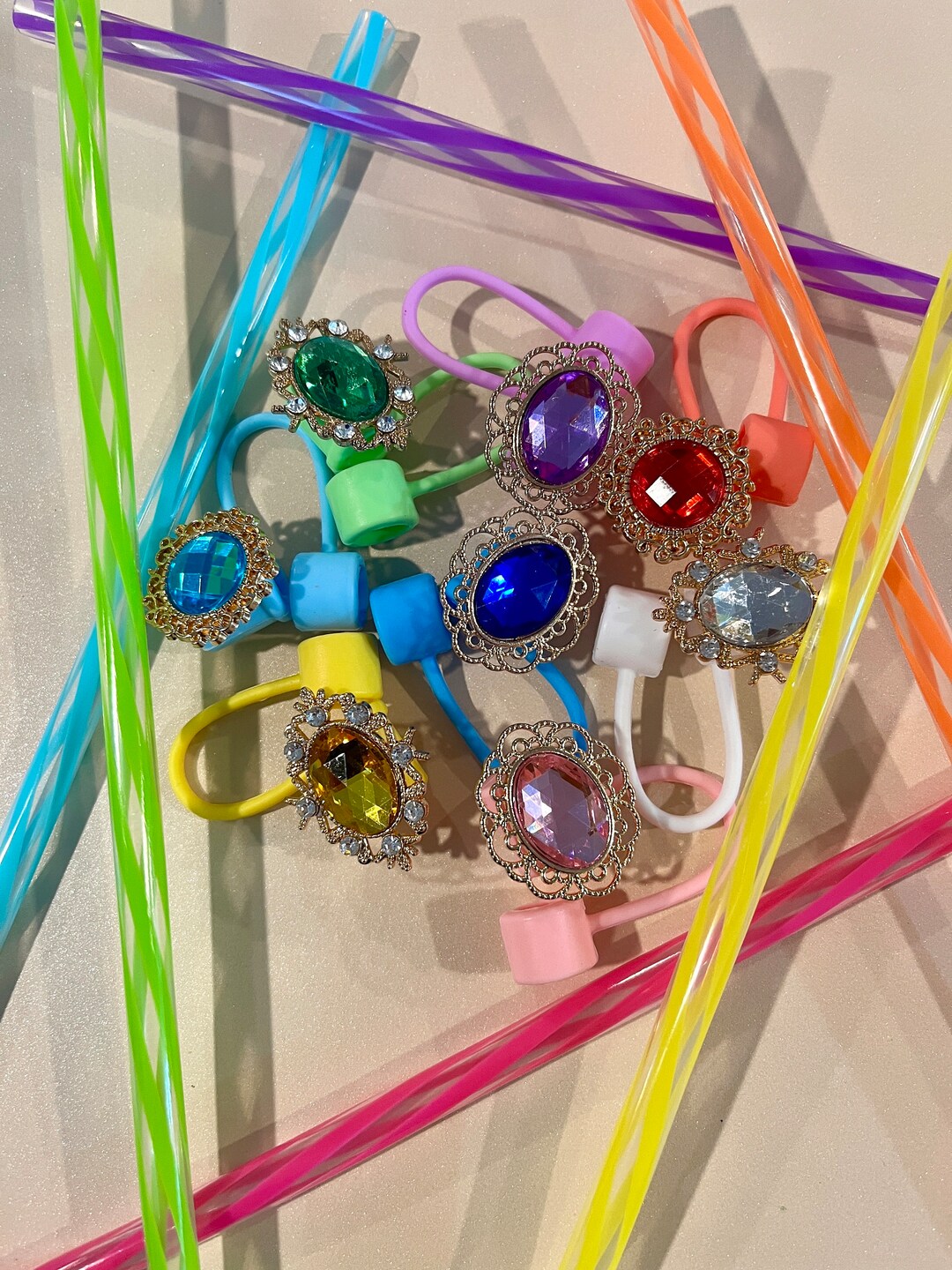 Stanley Straw Topper Gemstone Gold Charm Simple Modern Jewel Straw ...