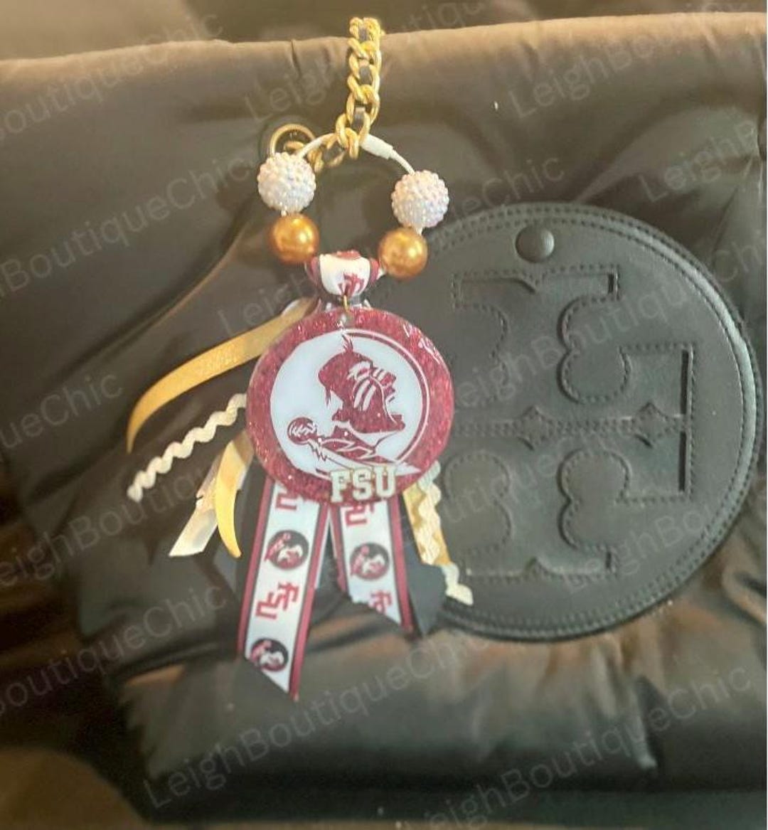 FSU Football Bag Tassel, Seminole Fan Tassel Bag Charm, Personalized ...
