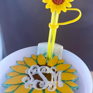 Sunflower Silicone Straw Cover – Reusable Drink Accessory, Glass Straw ...