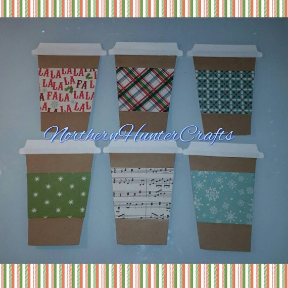 Items similar to Christmas themed paper Coffee cup on Etsy