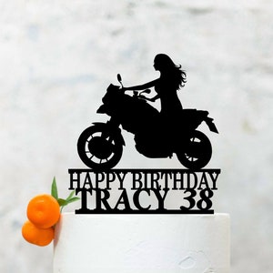 Female Rider Birthday Cake Topper ,motocycle Cake Topper ,birthday ...