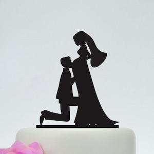 Pregnant Wedding Cake Topper,bride and Groom Silhouette Cake Topper ...