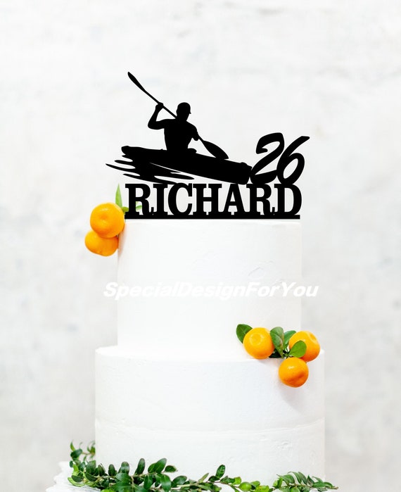 Personalized Kayak Cake Topper Rower Birthday Cake Topper | Etsy