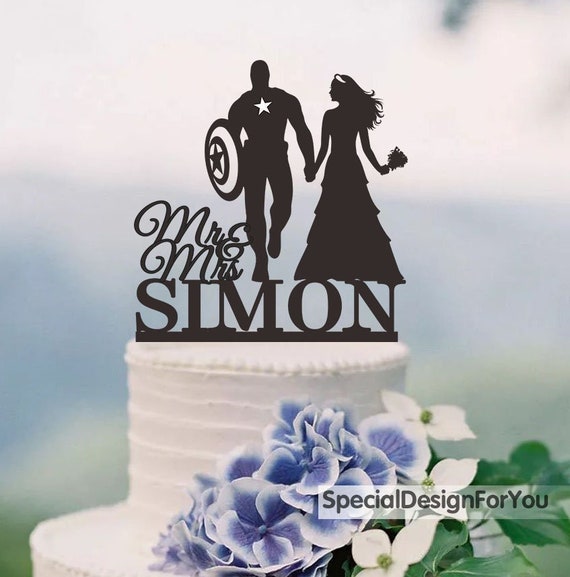Captain America Cake Topper Wedding Dual Theme Wedding Cakes Cakes