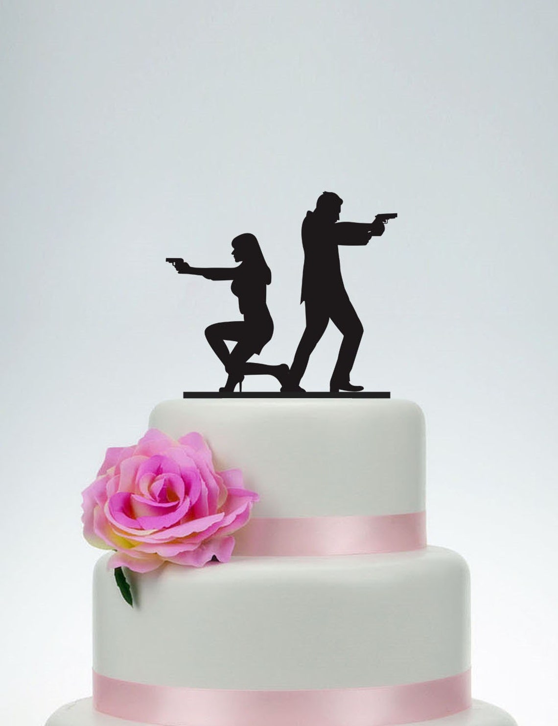 Gun Wedding Cake Topper Custom Cake Topperarmed Couple - Etsy